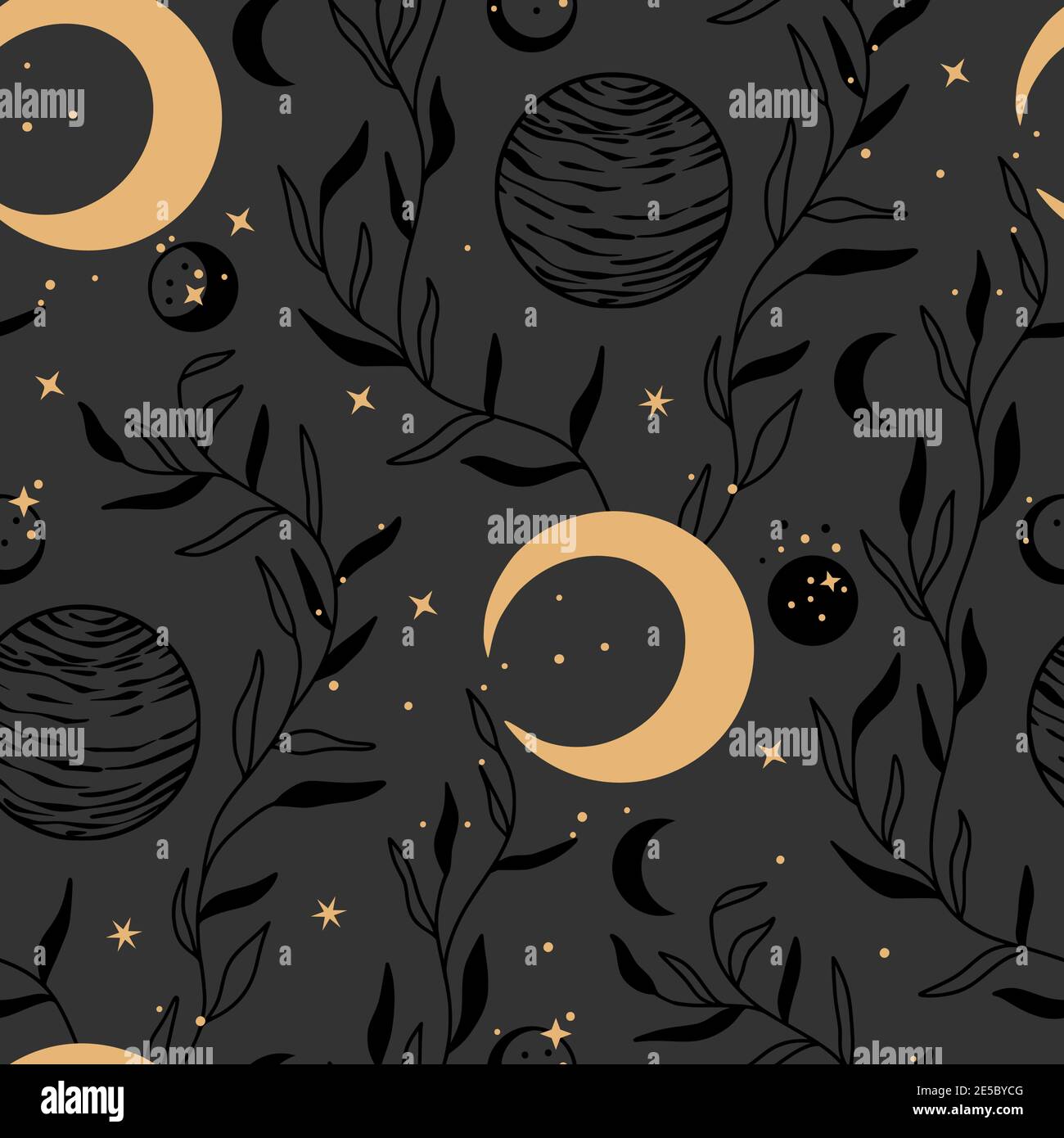 Star, moon and planet space seamless pattern. Vector galaxy background ... Star, moon and planet space seamless pattern. Vector galaxy background ...