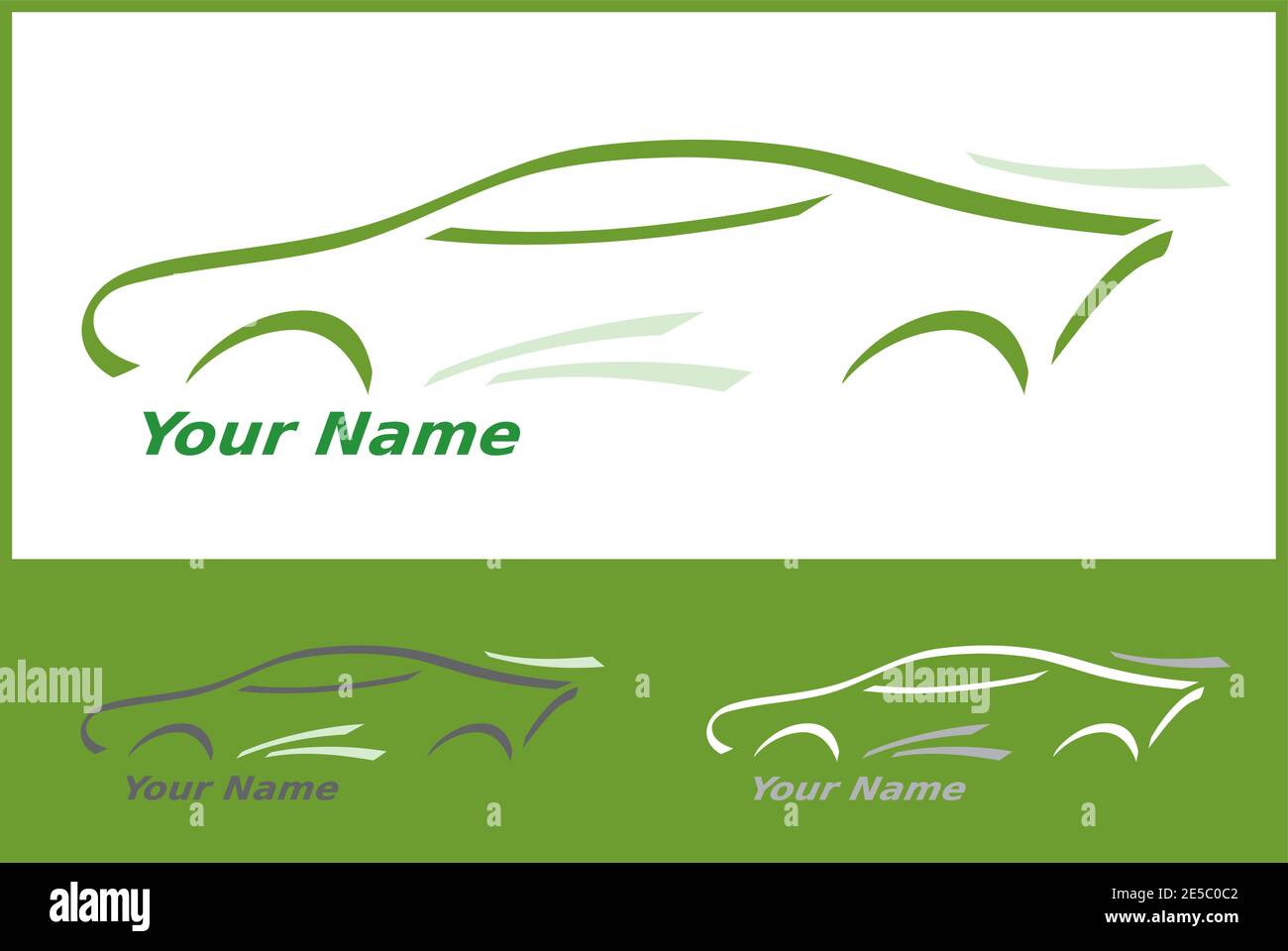 Green Car Icon - Dynamic silhouette - Isolated Design - Automotive ...