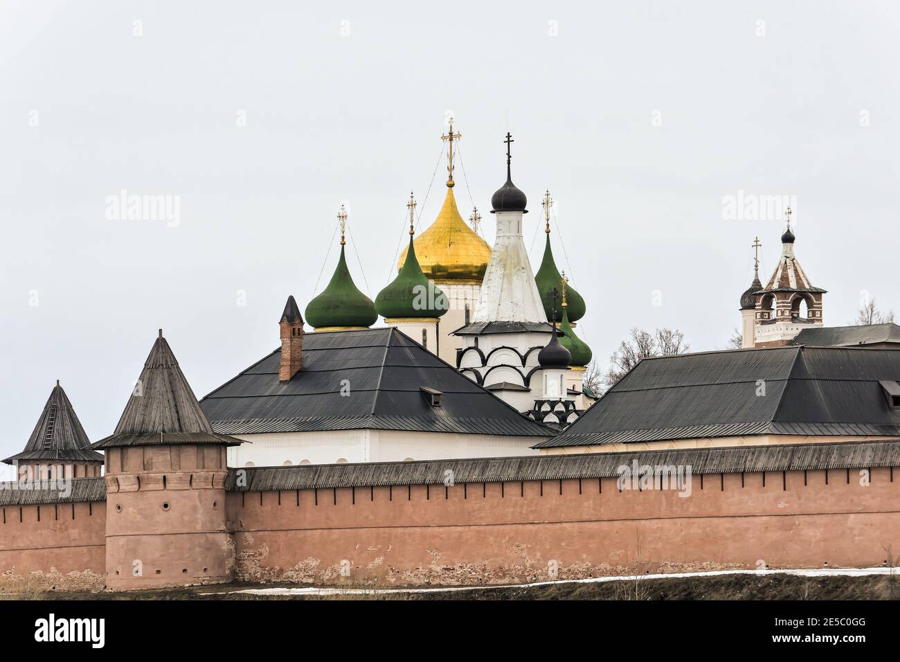 The walls of the monastery in Suzdal. Golden ring of Russia, early ...
