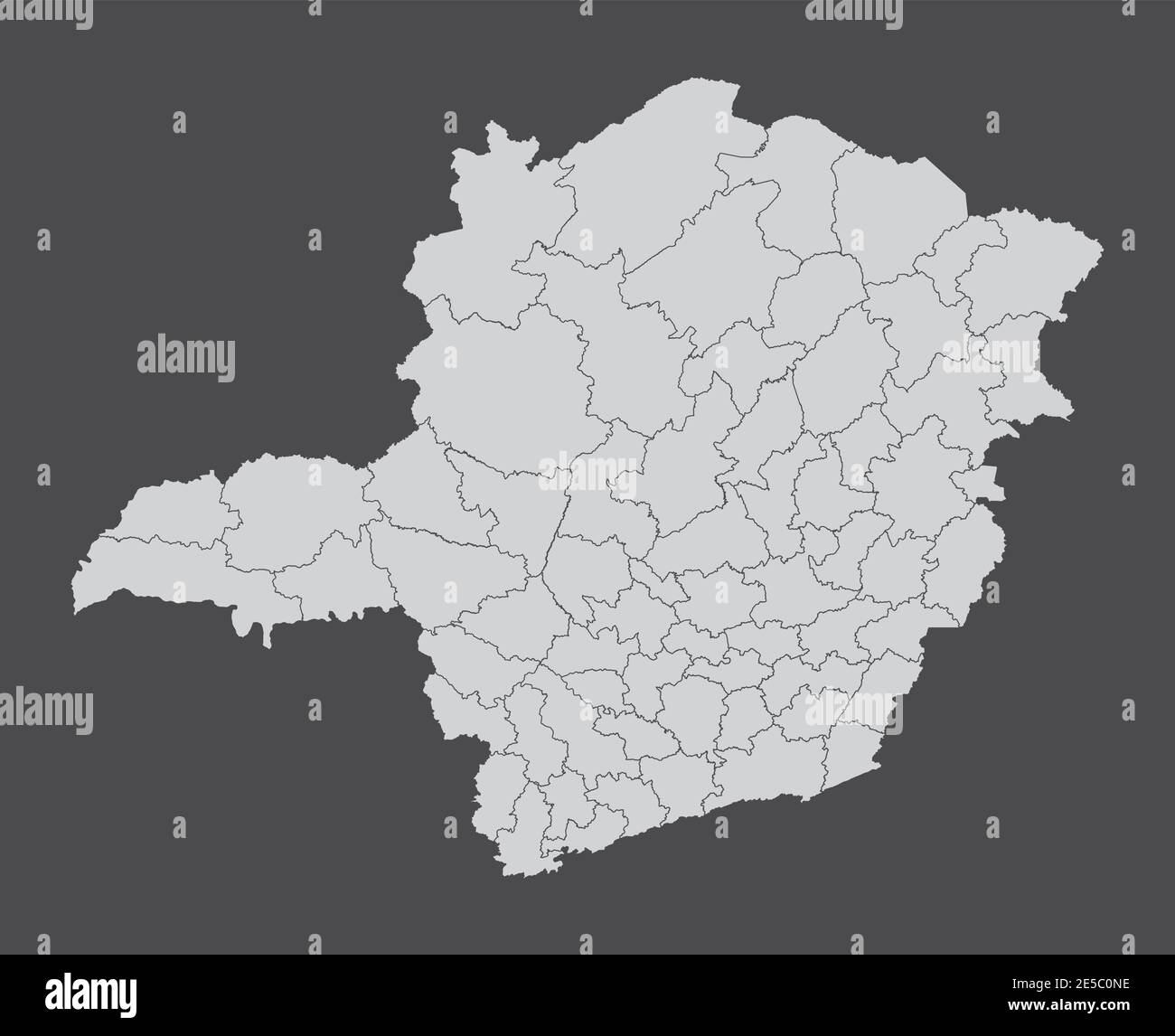 Minas Gerais State regions map Stock Vector Image & Art - Alamy