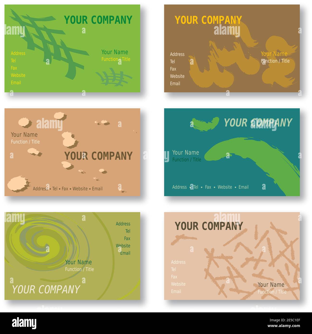 Set of Abstract Backgrounds / Labels in Various Colors Green Sand ...