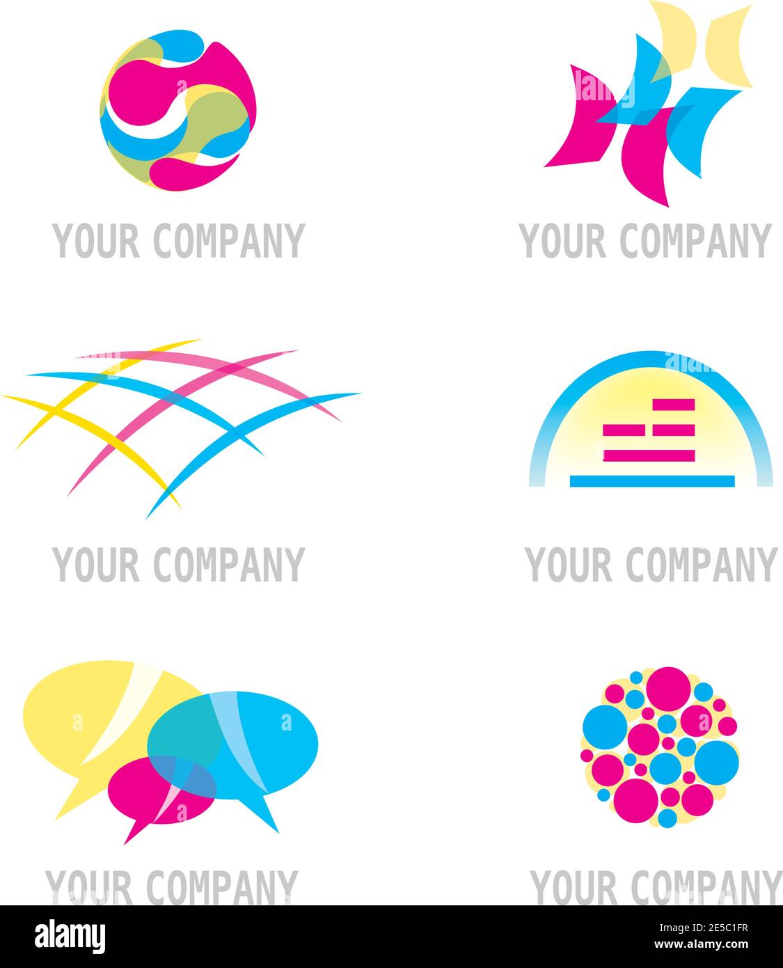 Set of Abstract Icons Logos in Primary Colors Stock Vector Image & Art ...