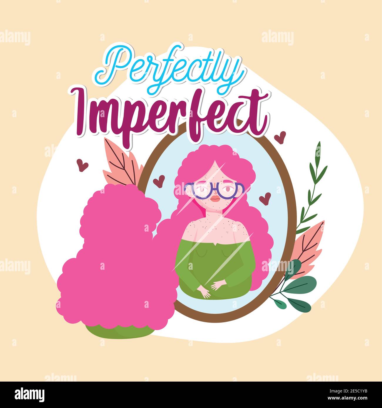 Woman looks in mirror Stock Vector Images - Alamy