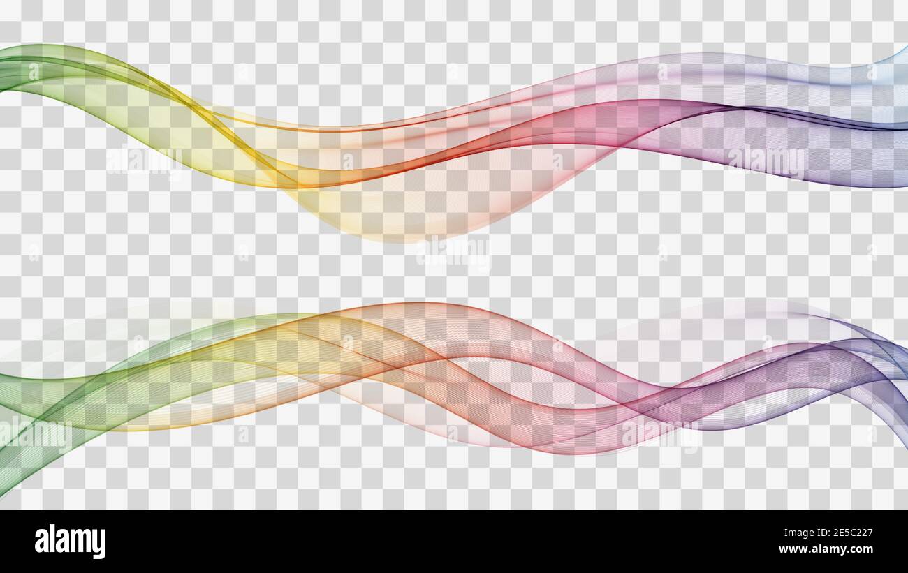 A set of transparent waves.Abstract vector colour background waves ...