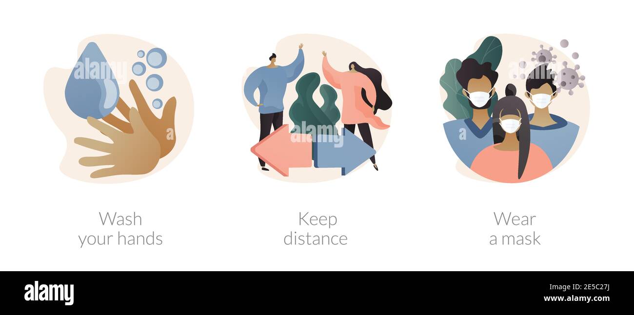 Prevent coronavirus spread abstract concept vector illustrations Stock ...