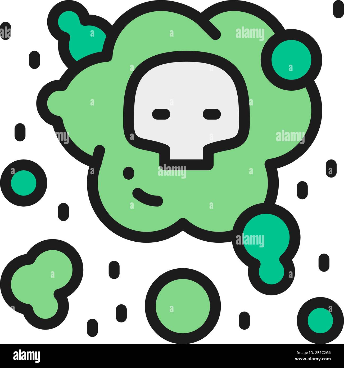 Vector air pollution, industrial smog flat color line icon Stock Vector ...