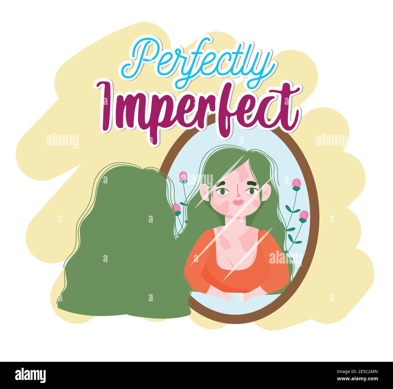 Woman looks in mirror Stock Vector Images - Alamy