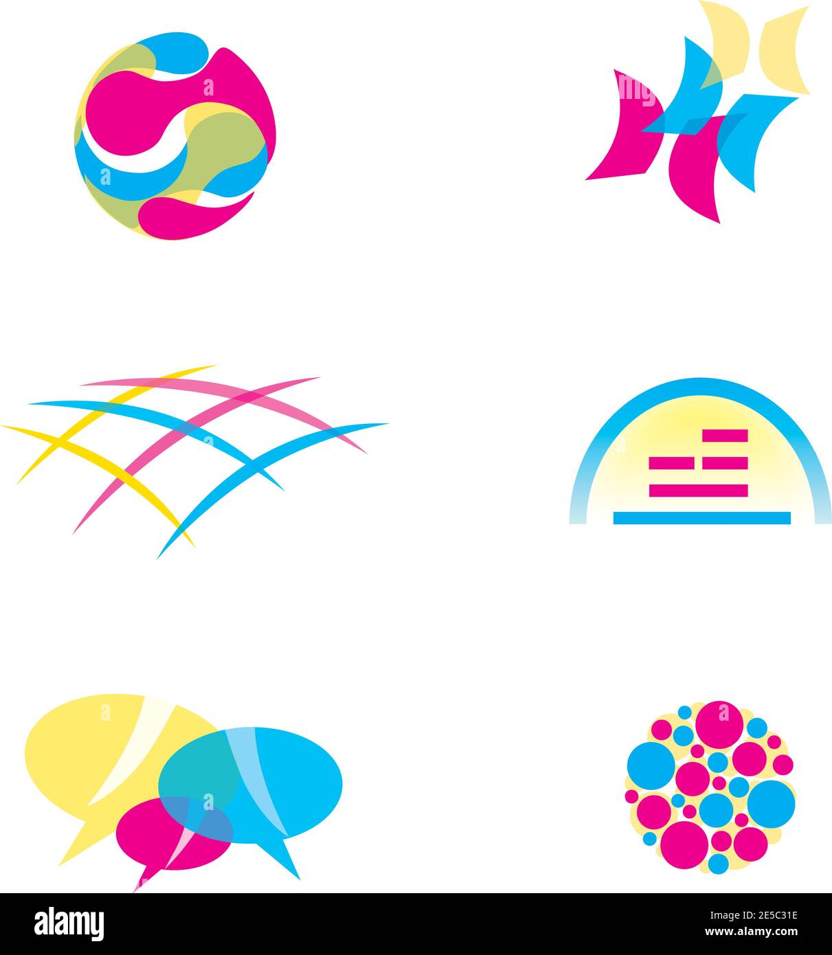 Set of Abstract Icons Logos in Primary Colors Stock Vector Image & Art ...