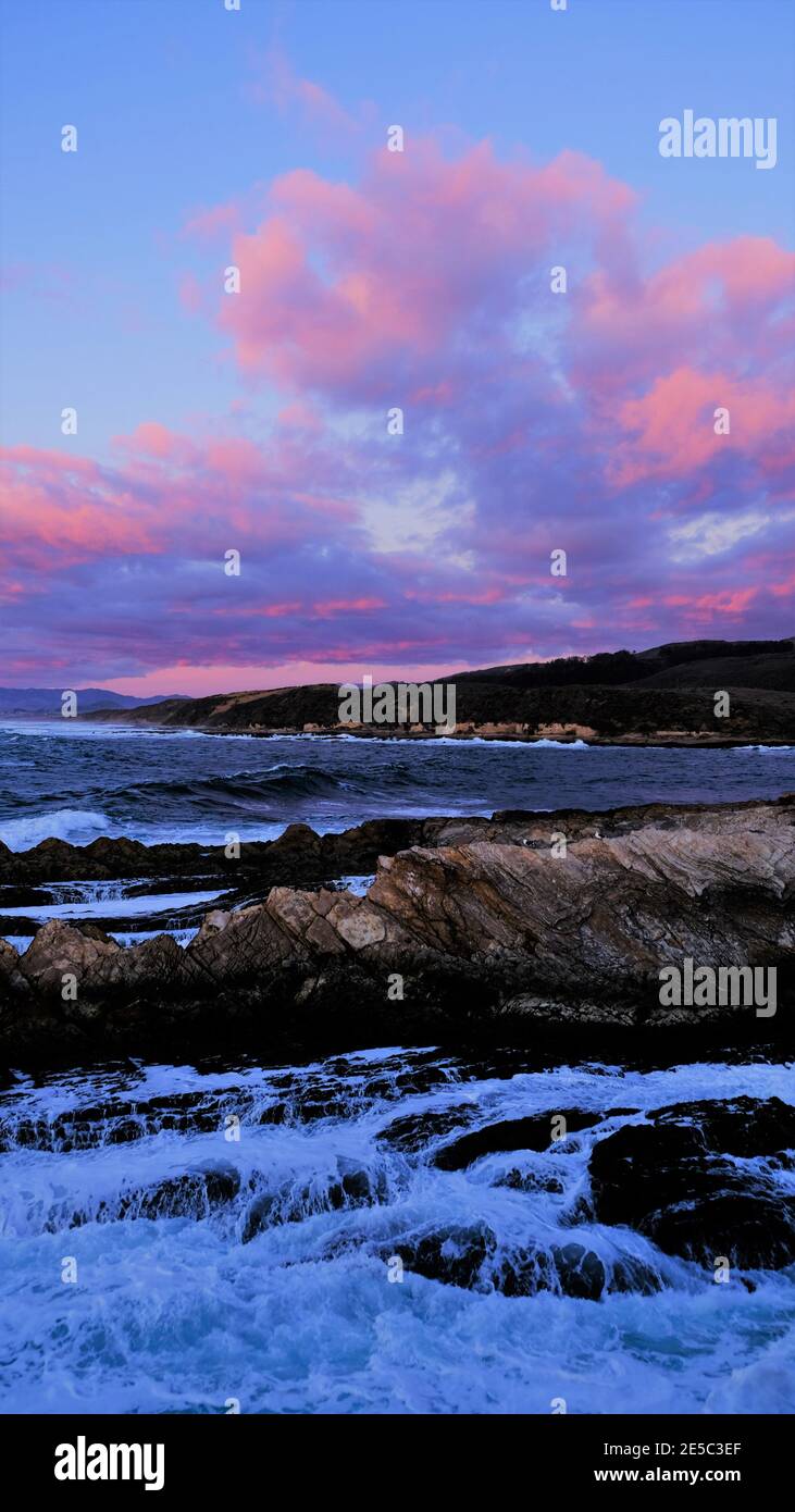 A beautiful California sunset with cotton candy clouds Stock Photo - Alamy