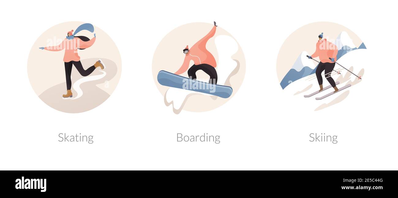 Winter sports abstract concept vector illustrations Stock Vector Image ...