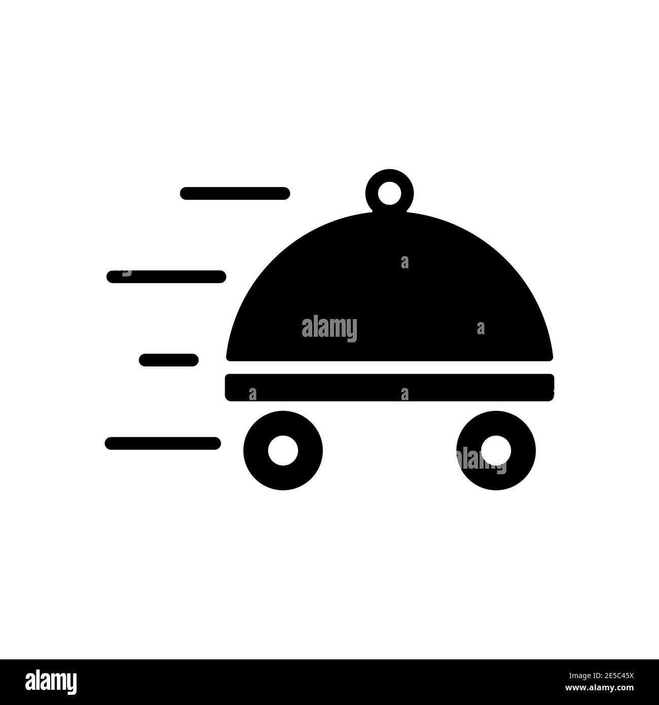 Food delivery with dish vector glyph icon. Delivery sign. Graph symbol ...