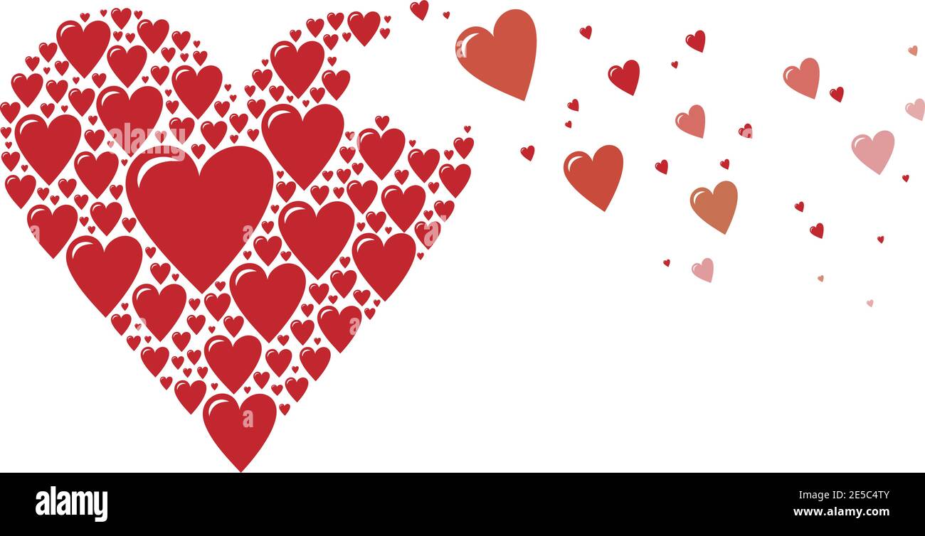Big Heart made of small Hearts in Red Colors - Valentine Pattern Stock ...