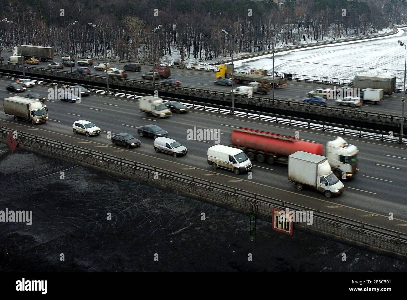 2020. Mosocw. The Moscow Automobile Ring Road, or MKAD traffic jam ...