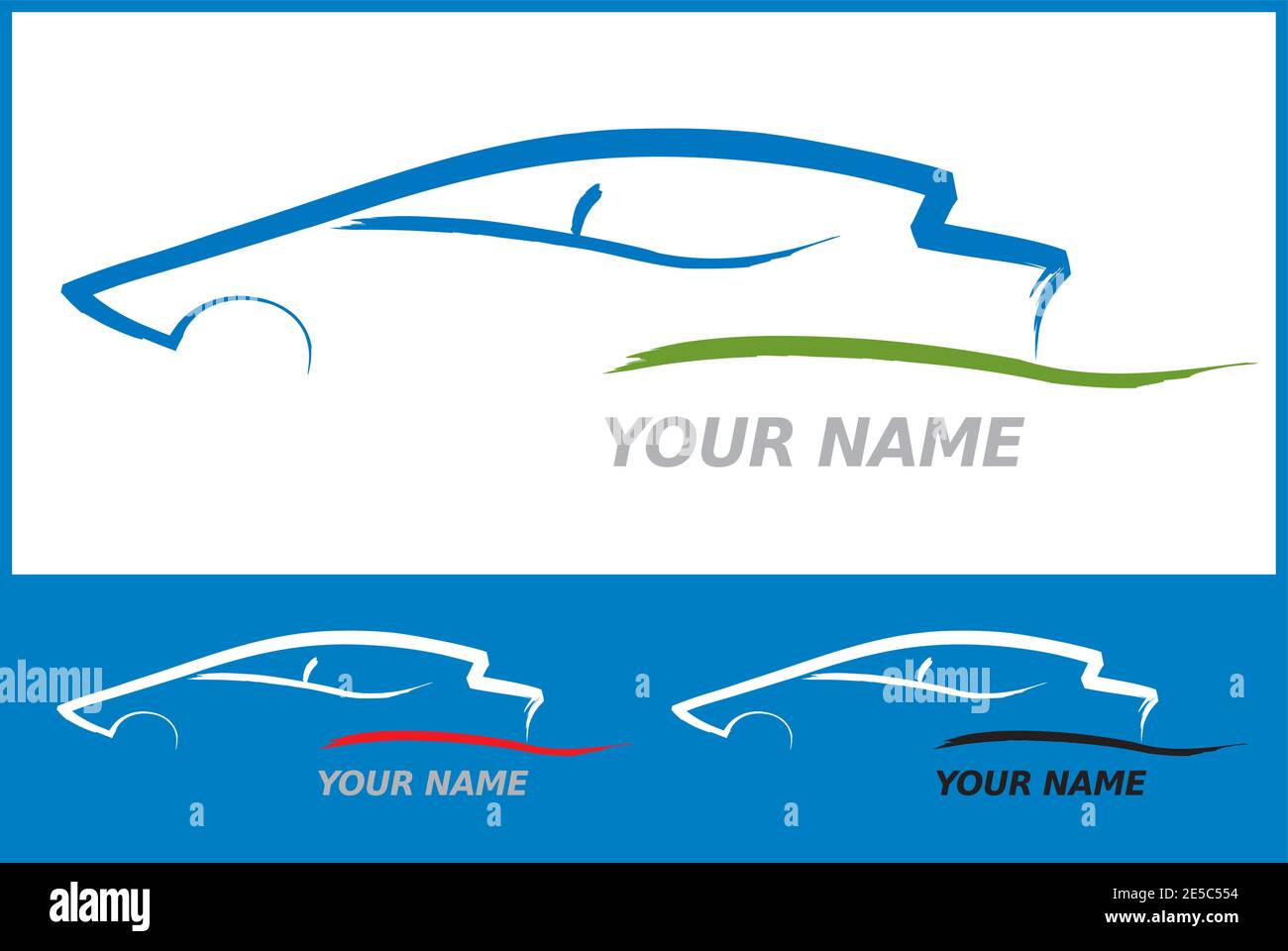 Blue Car Icons - Dynamic silhouettes - Isolated Design - Automotive ...