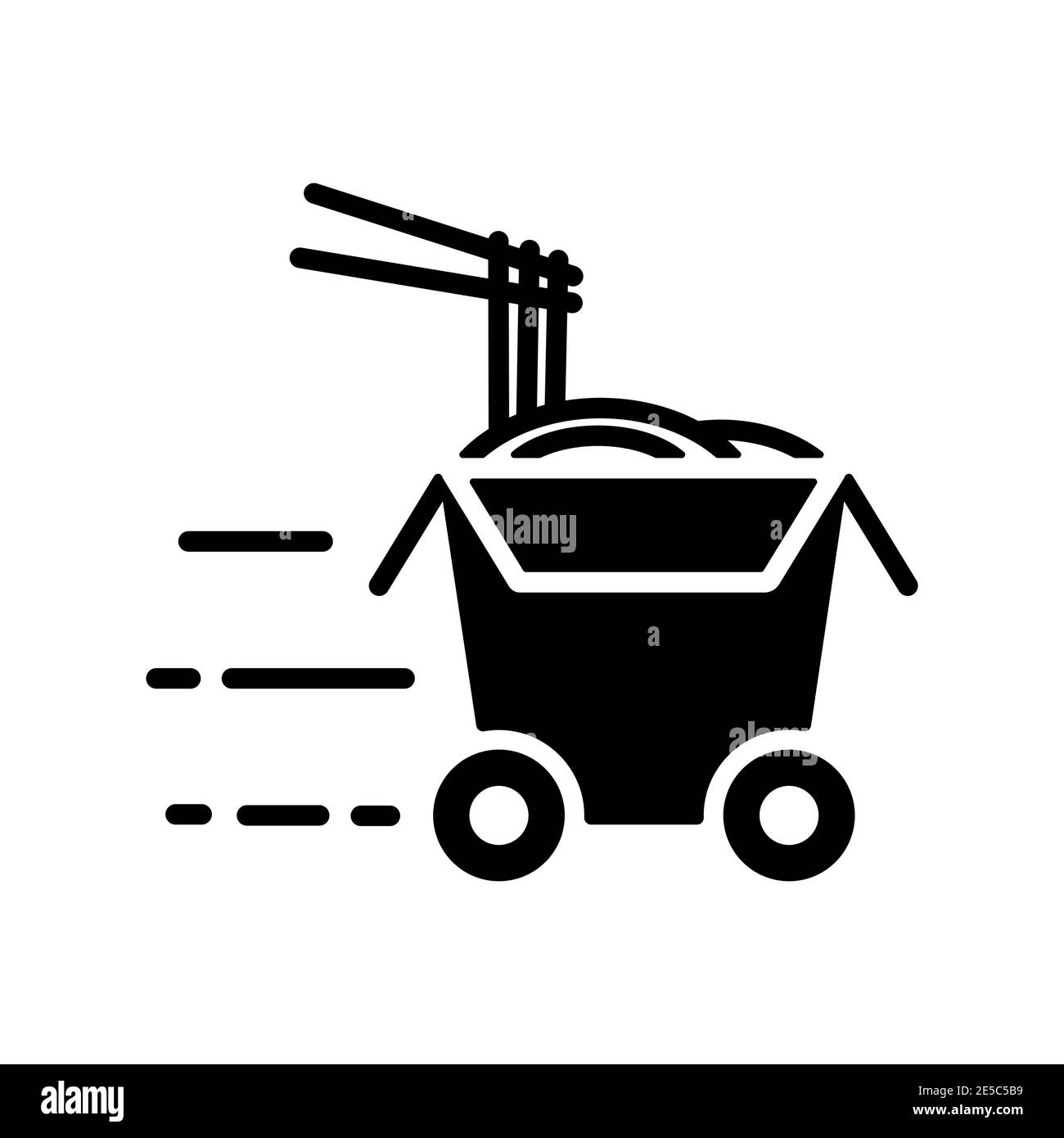 Wheeled wok box vector glyph icon. Delivery sign. Graph symbol for ...