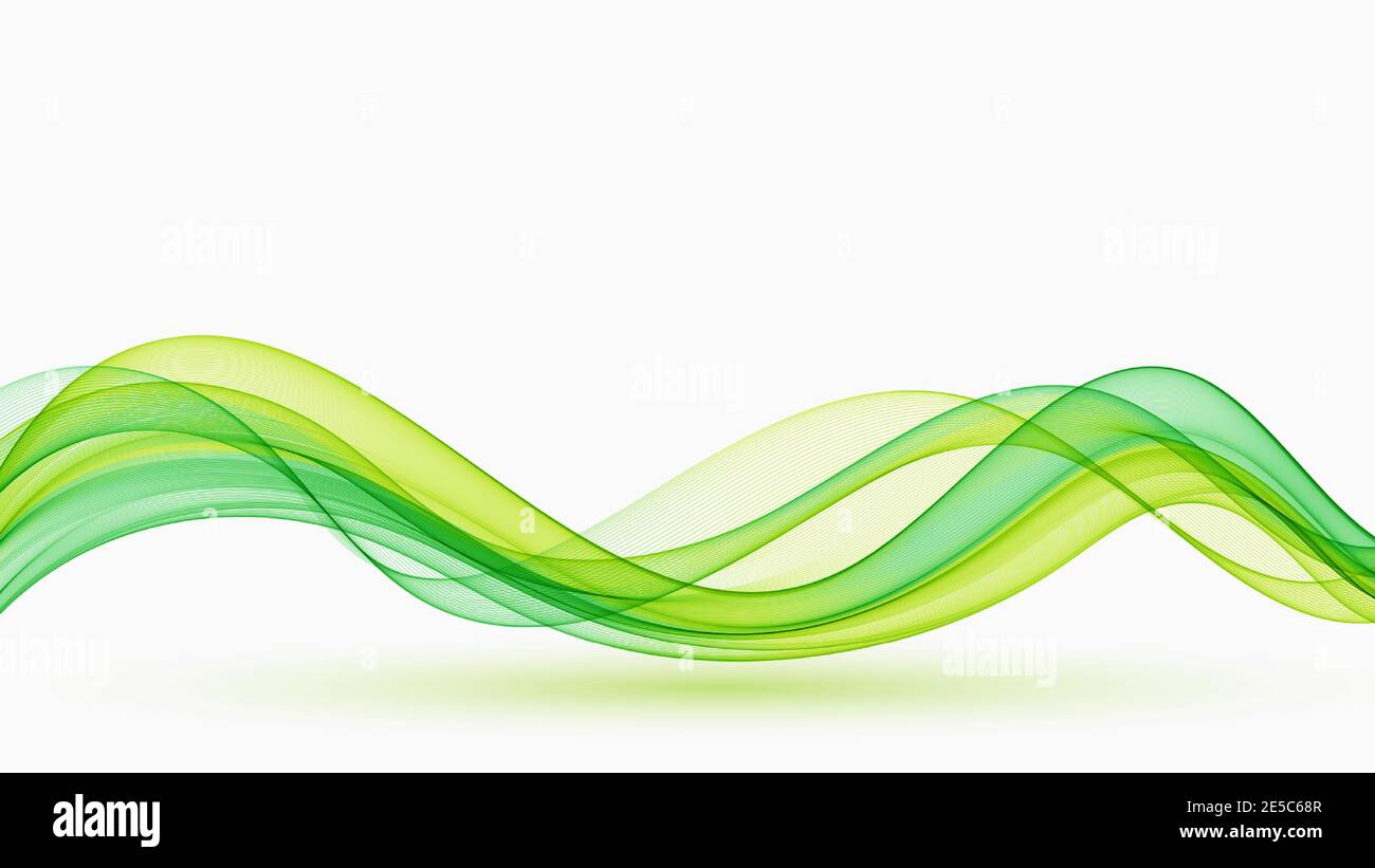 Vector smooth green wave background Wave flow background Stock Vector ...