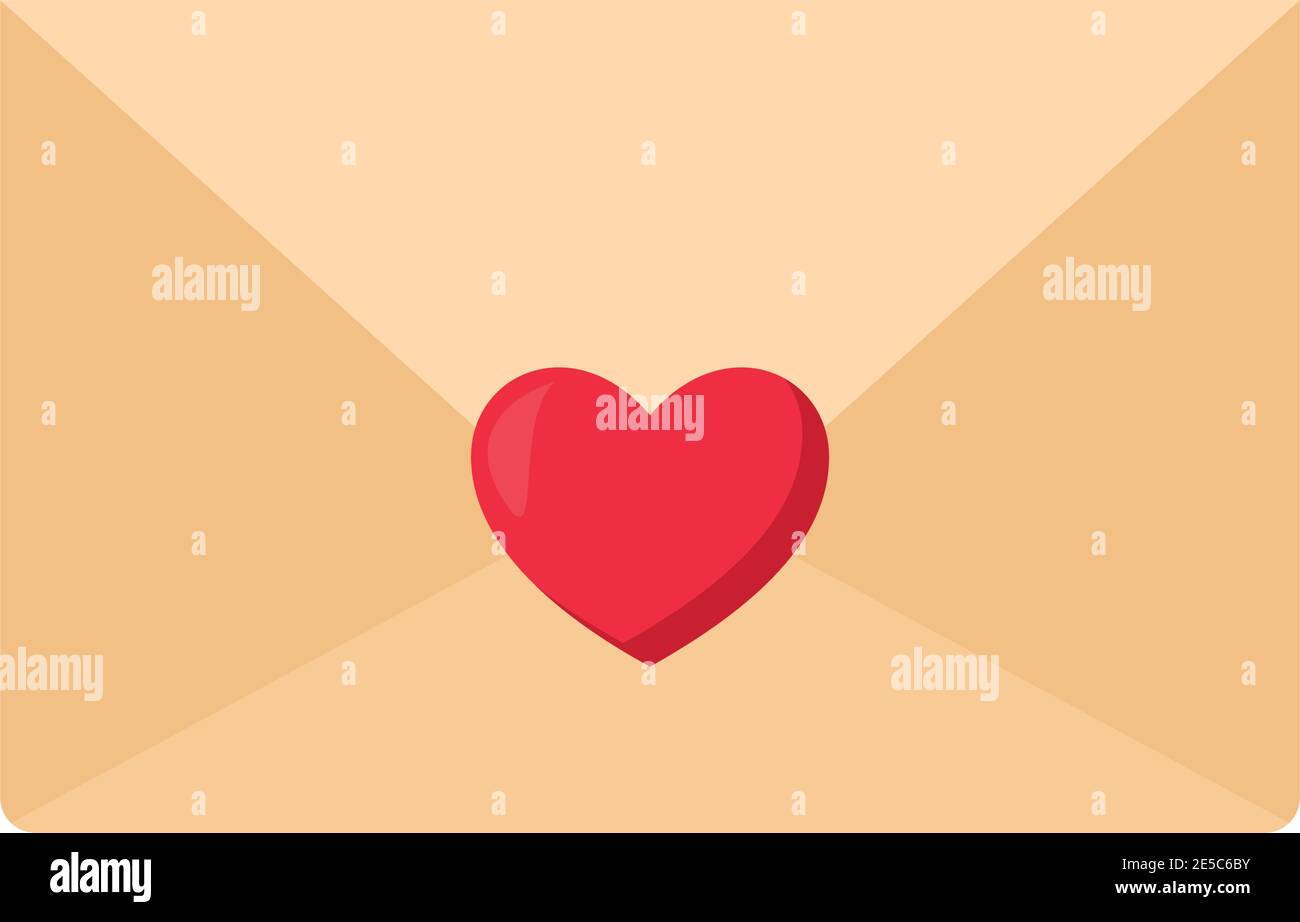 envelope with one heart in it Stock Vector Image & Art - Alamy