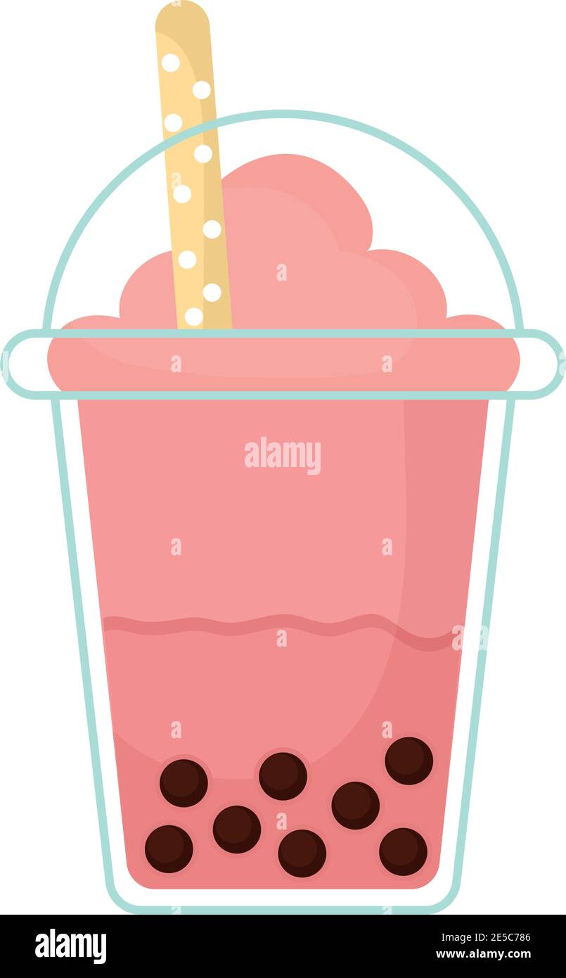 bubble tea with a pink color and bubbles Stock Vector Image & Art - Alamy
