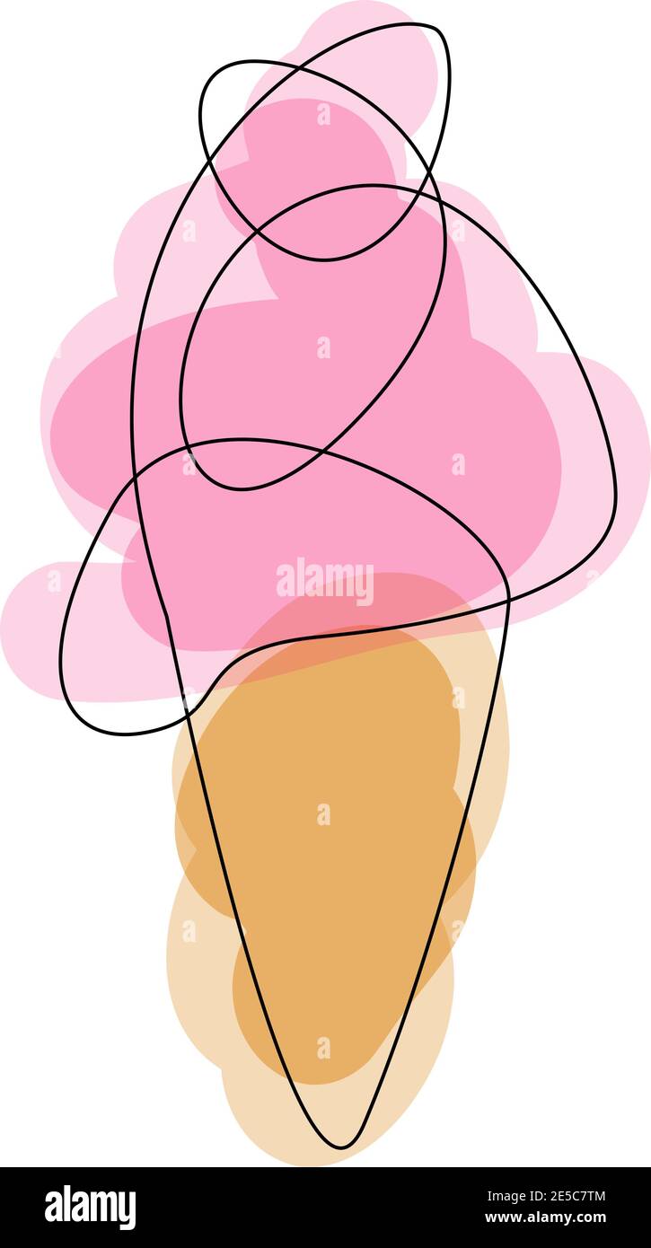 ice cream gelato doodle one line colorful Stock Vector Image & Art - Alamy