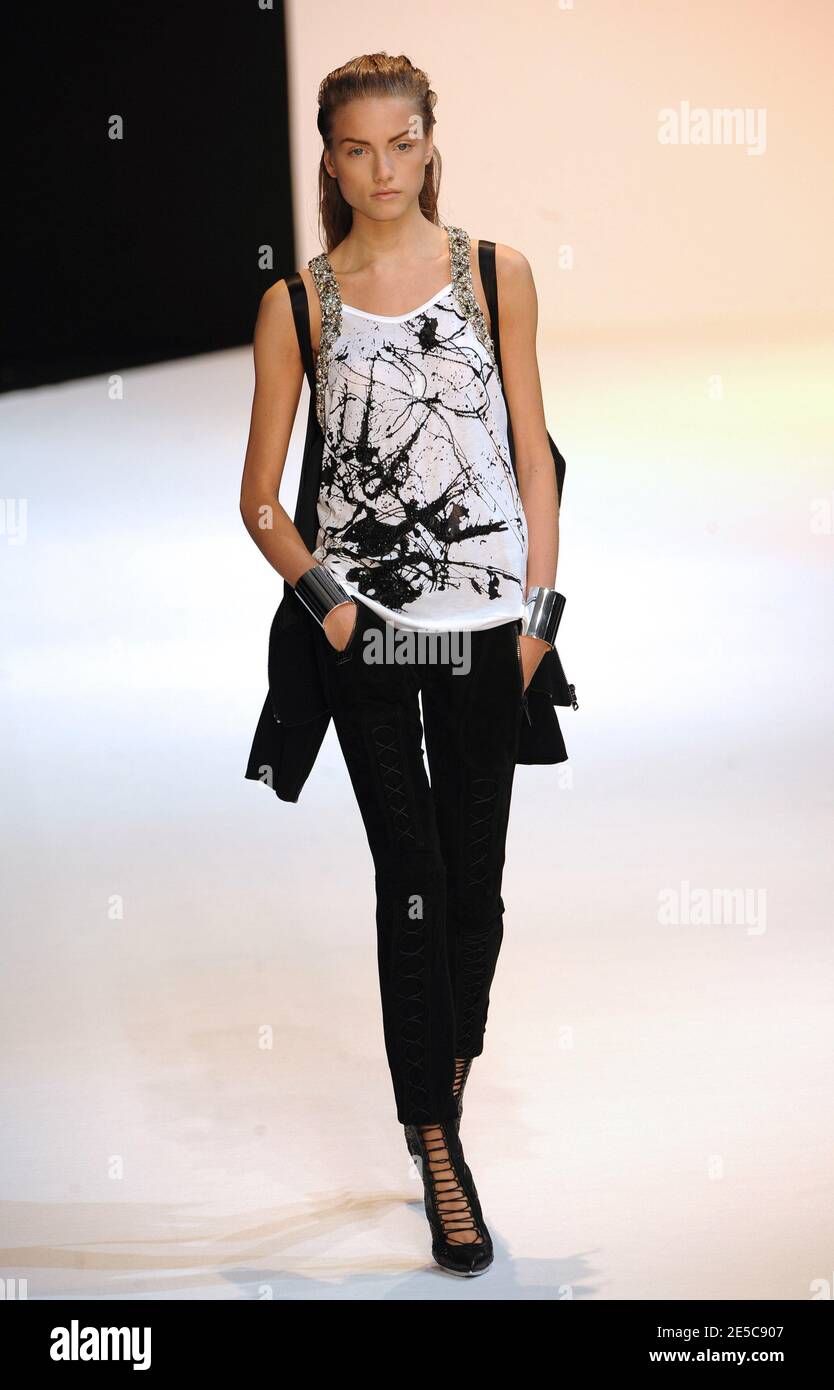 A model displays a creation by Barbara Bui for her Spring-Summer 2009 ...