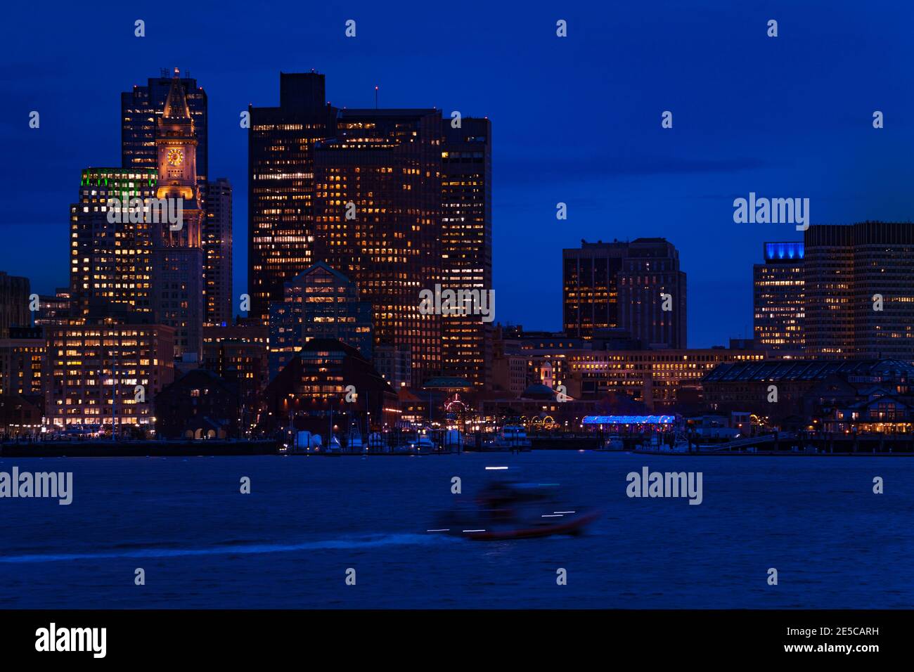 Boston waterfront night hi-res stock photography and images - Alamy
