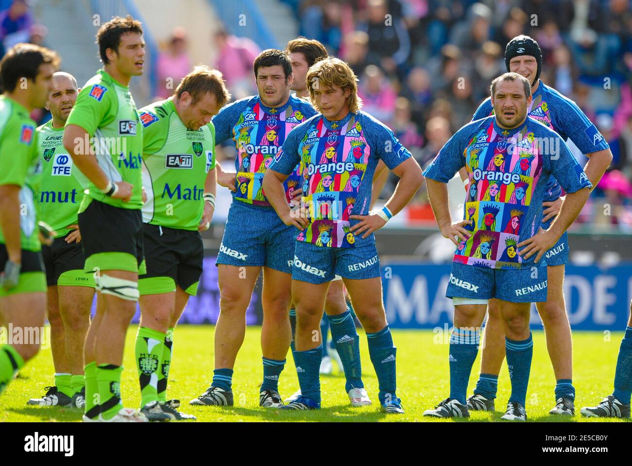 The two packs during the French Top 14 Rugby match, Stade Francais vs ...