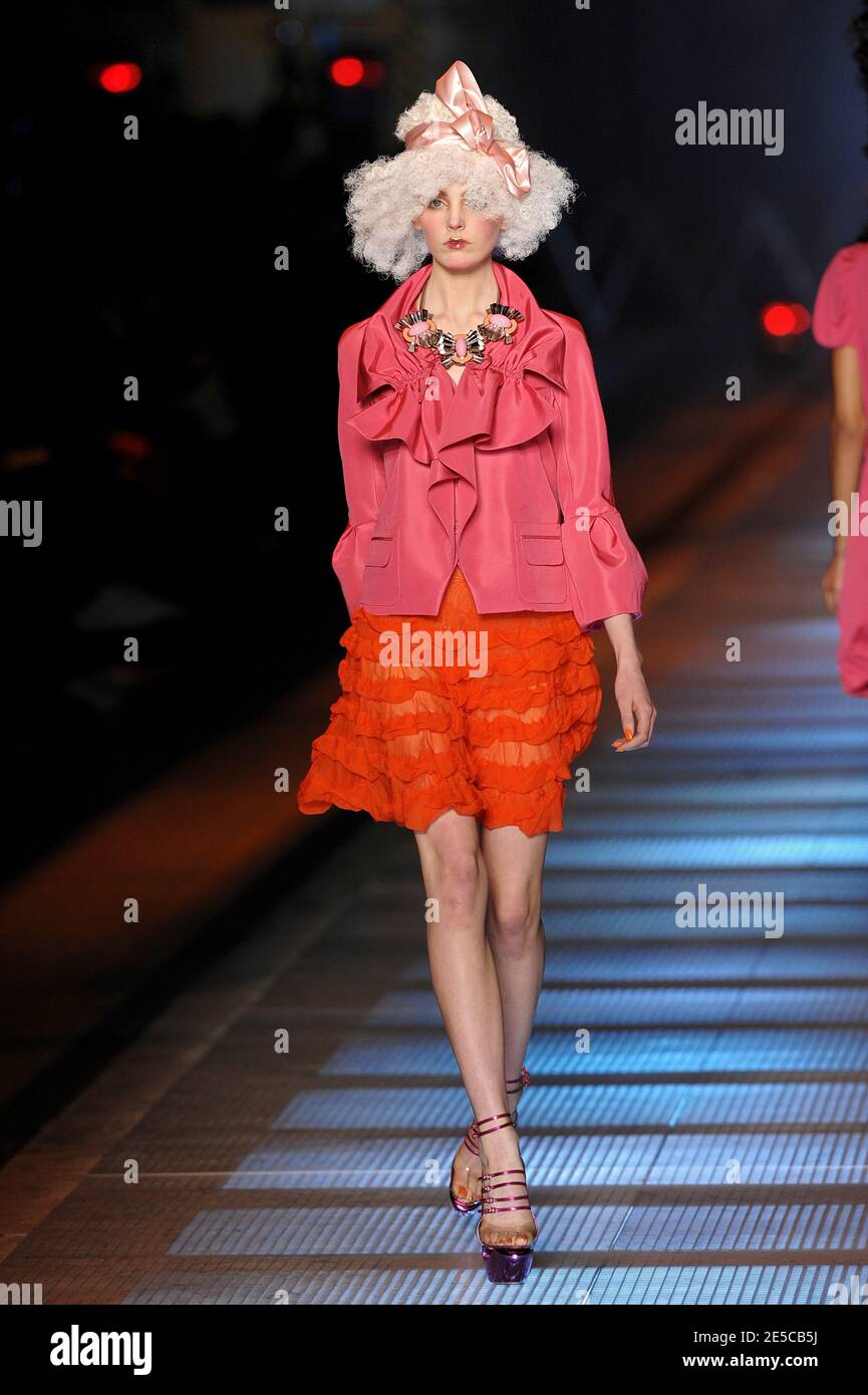 A model displays a creation by John Galliano for Galliano Spring-Summer ...