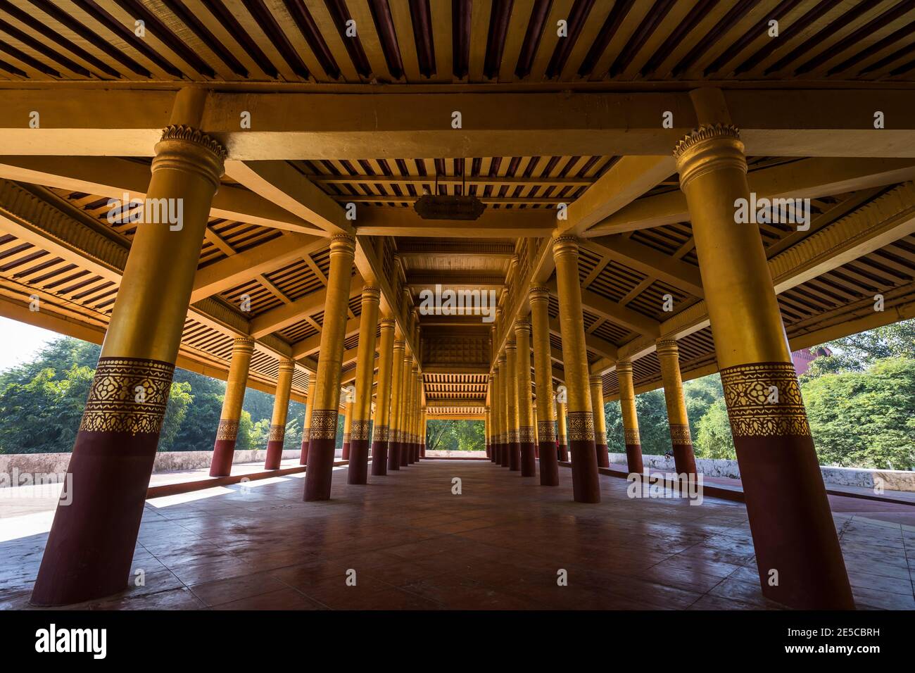 Pillars under temple inside Mandalay Palace, Mandalay, Mandalay Stock ...
