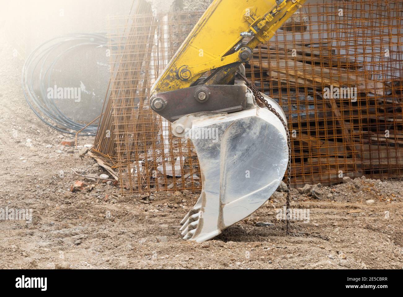 Excavator workers on construction site hi-res stock photography and ...