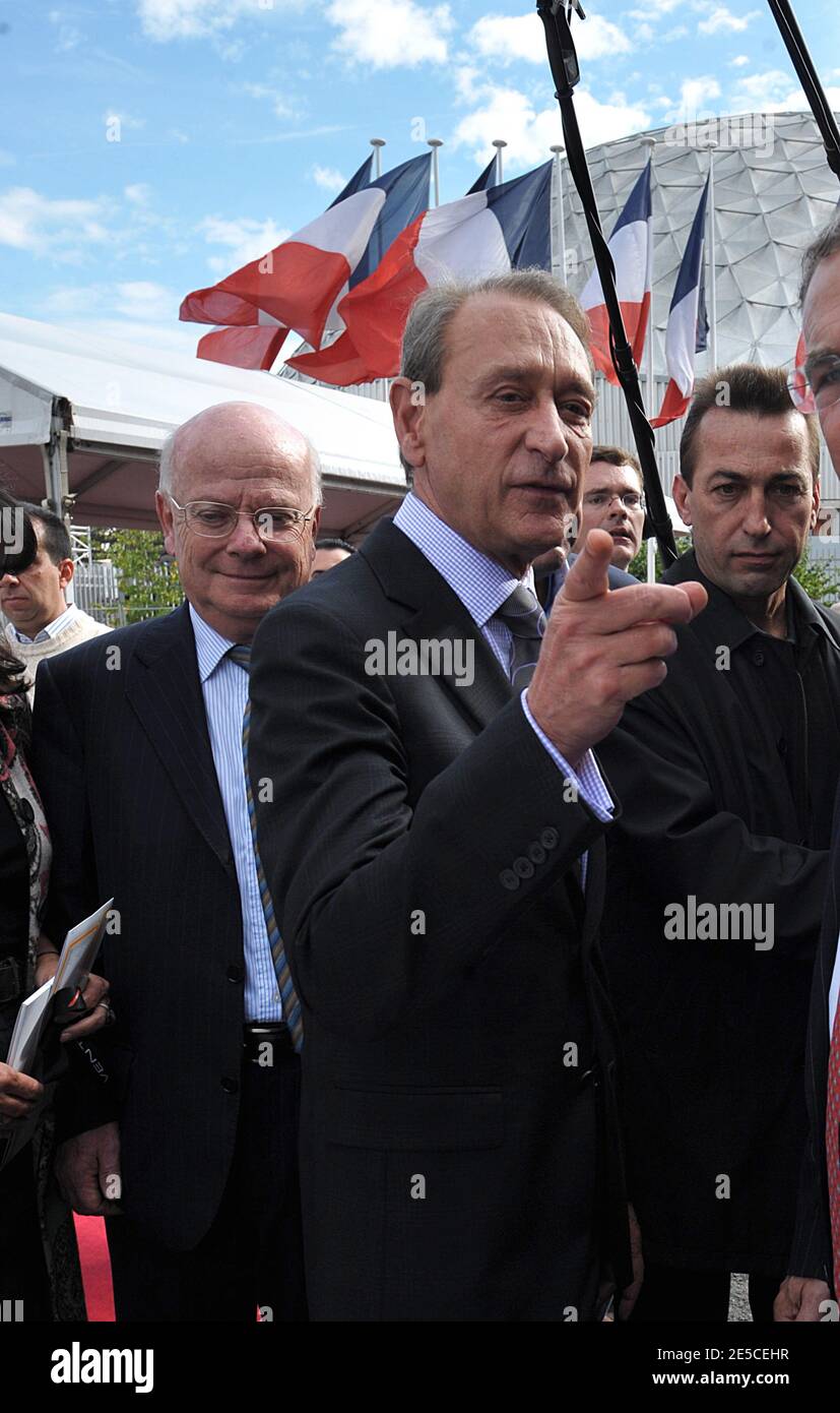 Paris Mayor Bertrand Delanoe visits the Paris International Motor Show ...