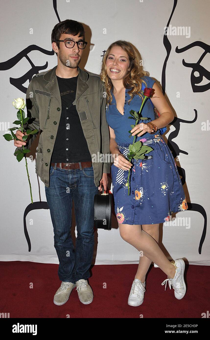 EXCLUSIVE. Emma Daumas and her musician pose in the backstage during ...