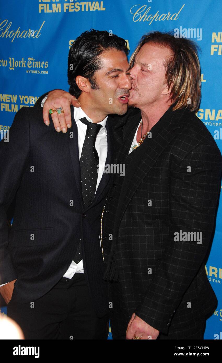 Actors Armin Amiri and Mickey Rourke attending a New York Film Festival ...