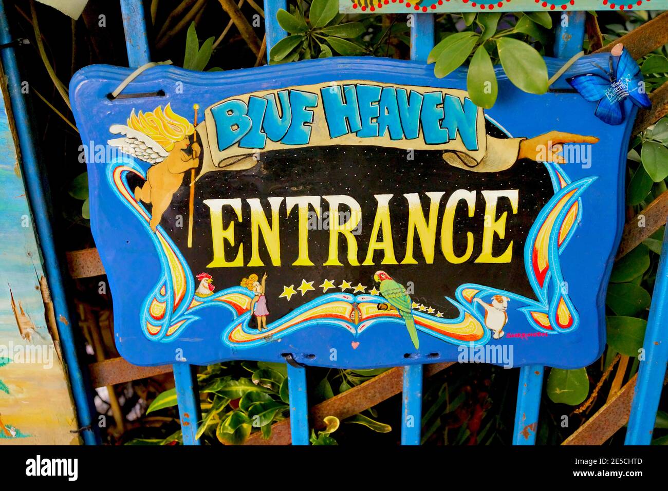 Blue heaven restaurant entrance sign fl hi-res stock photography and ...