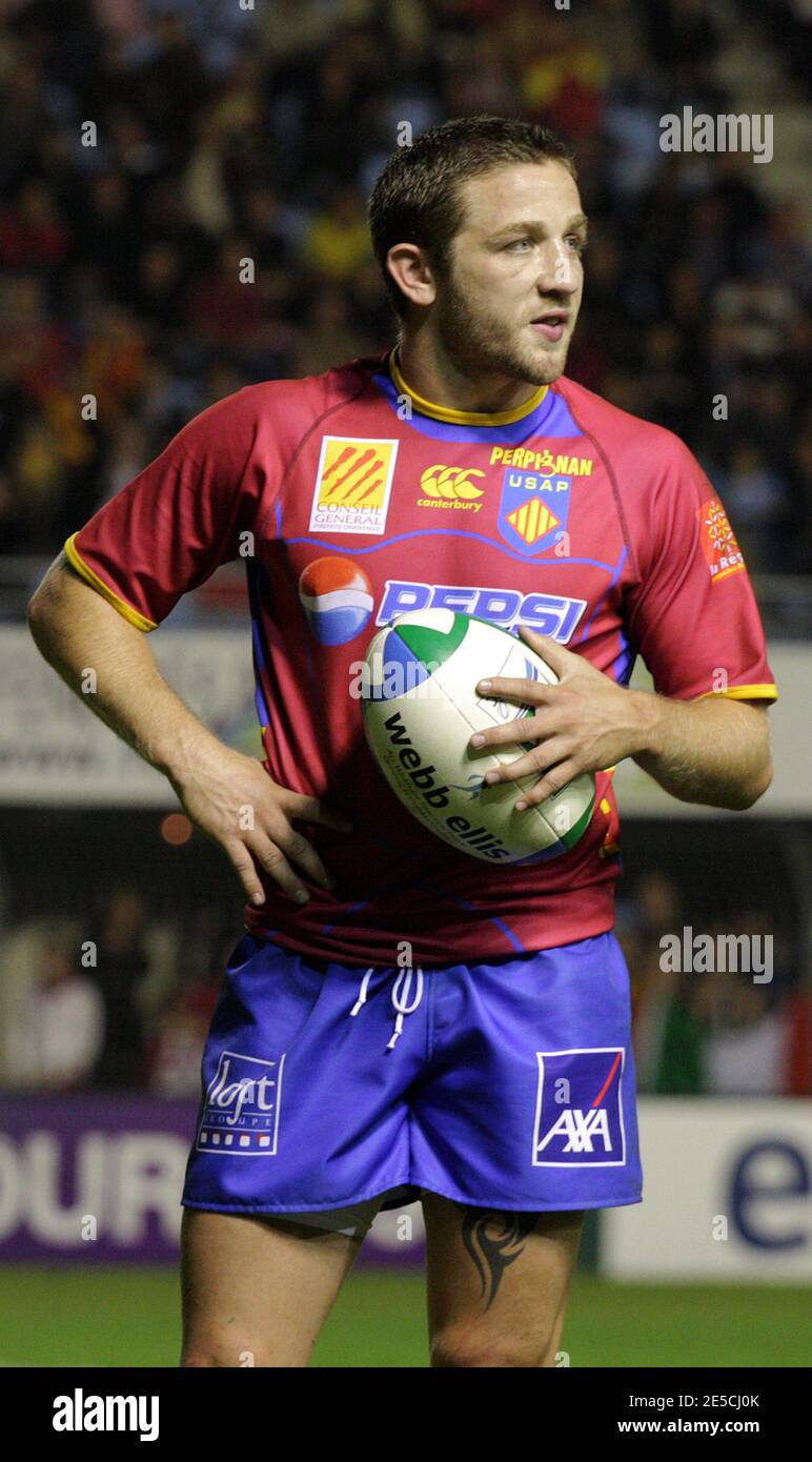 USAP's David Mele during the Heineken Cup Rugby match, USAP vs Trevise ...