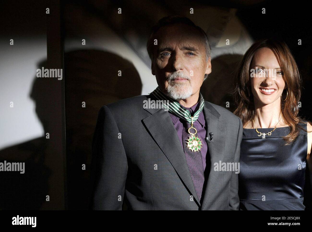 Dennis Hopper poses with his wife Victoria Hopper at the 'Cinematheque ...