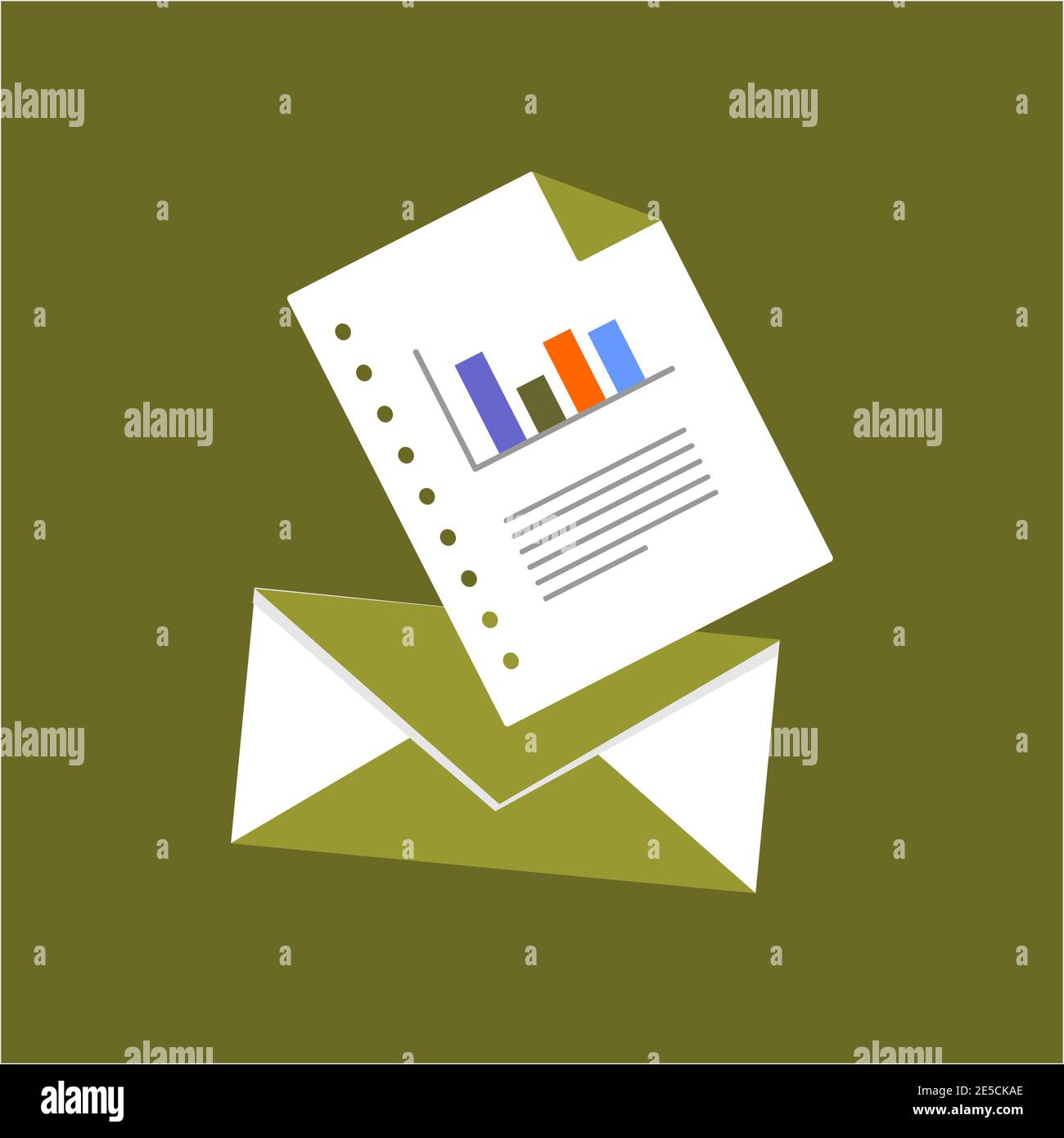 simple graph academic letter and envelope icon and illustration Stock ...