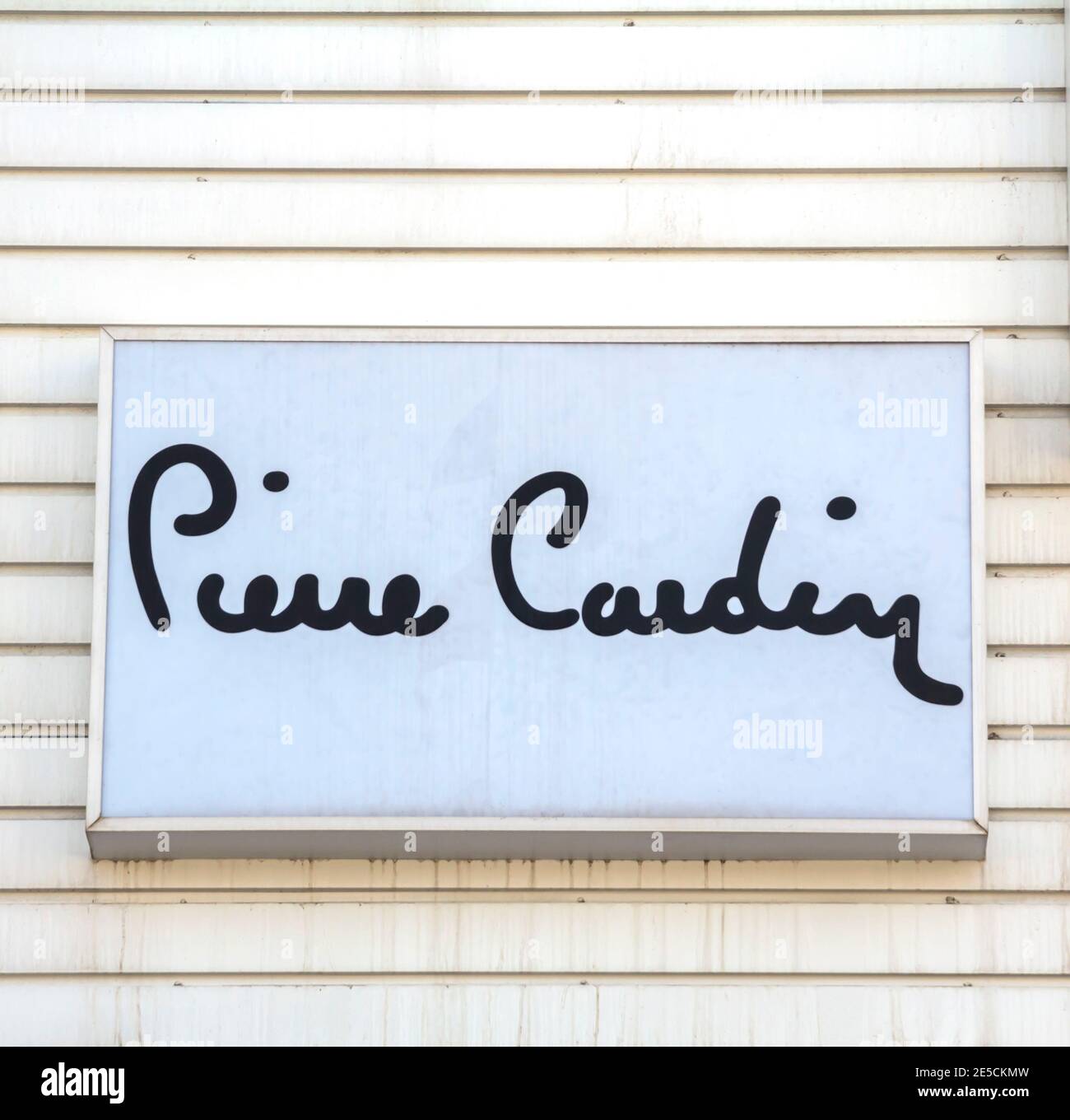 Izmir, Turkey: Pierre Cardin logo on a wall. Pierre Cardin is a ...