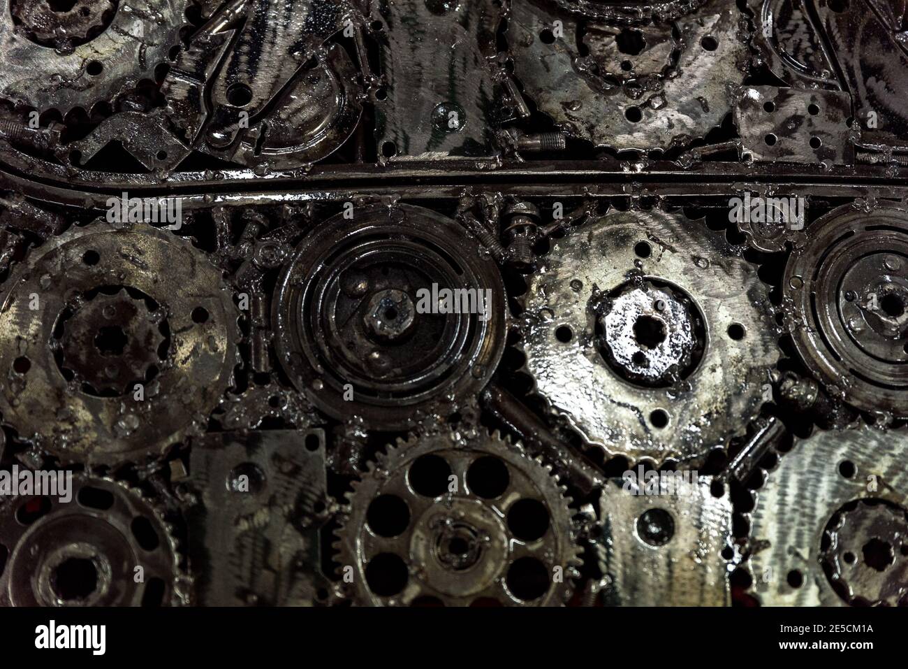 Industrial background with metal elements. Welded modes and elements of ...