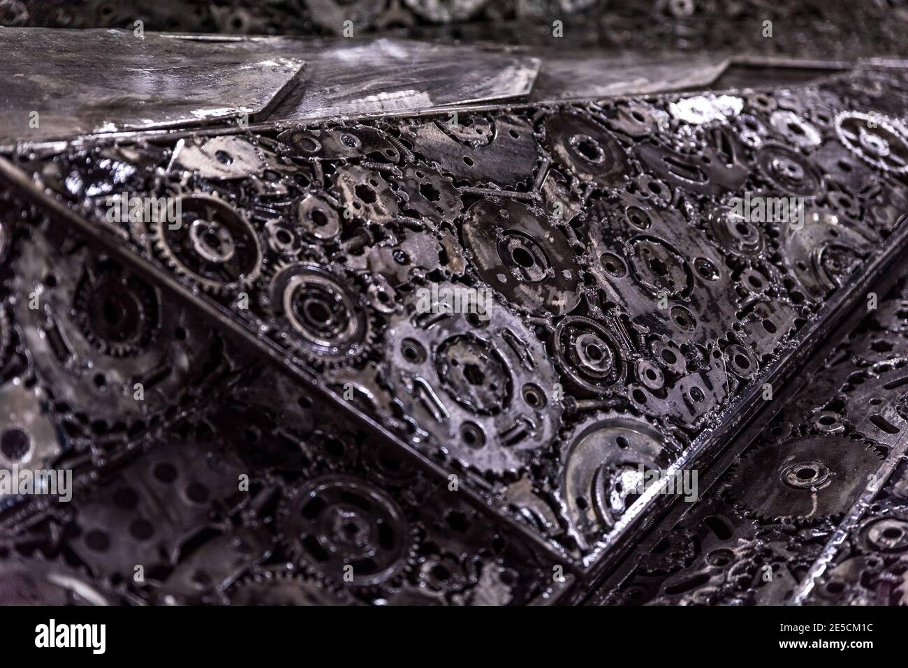 Industrial background with metal elements. Welded modes and elements of ...