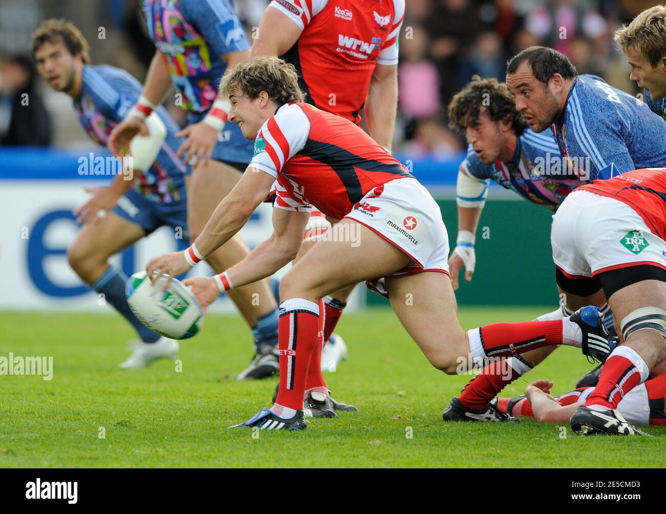 Roberts (Llanelli) during the Heineken Cup Rugby match, Stade Francais ...