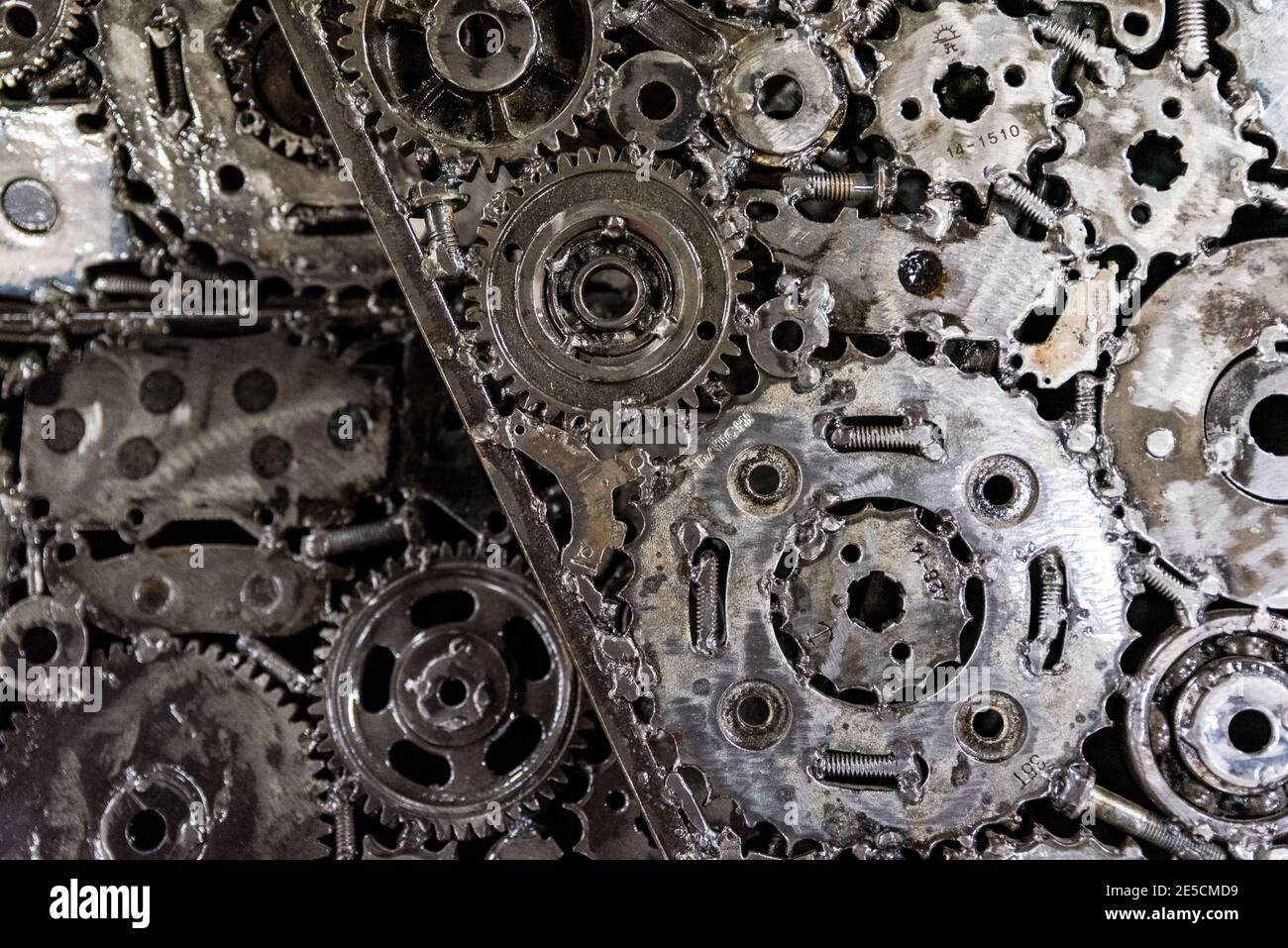 Industrial background with metal elements. Welded modes and elements of ...