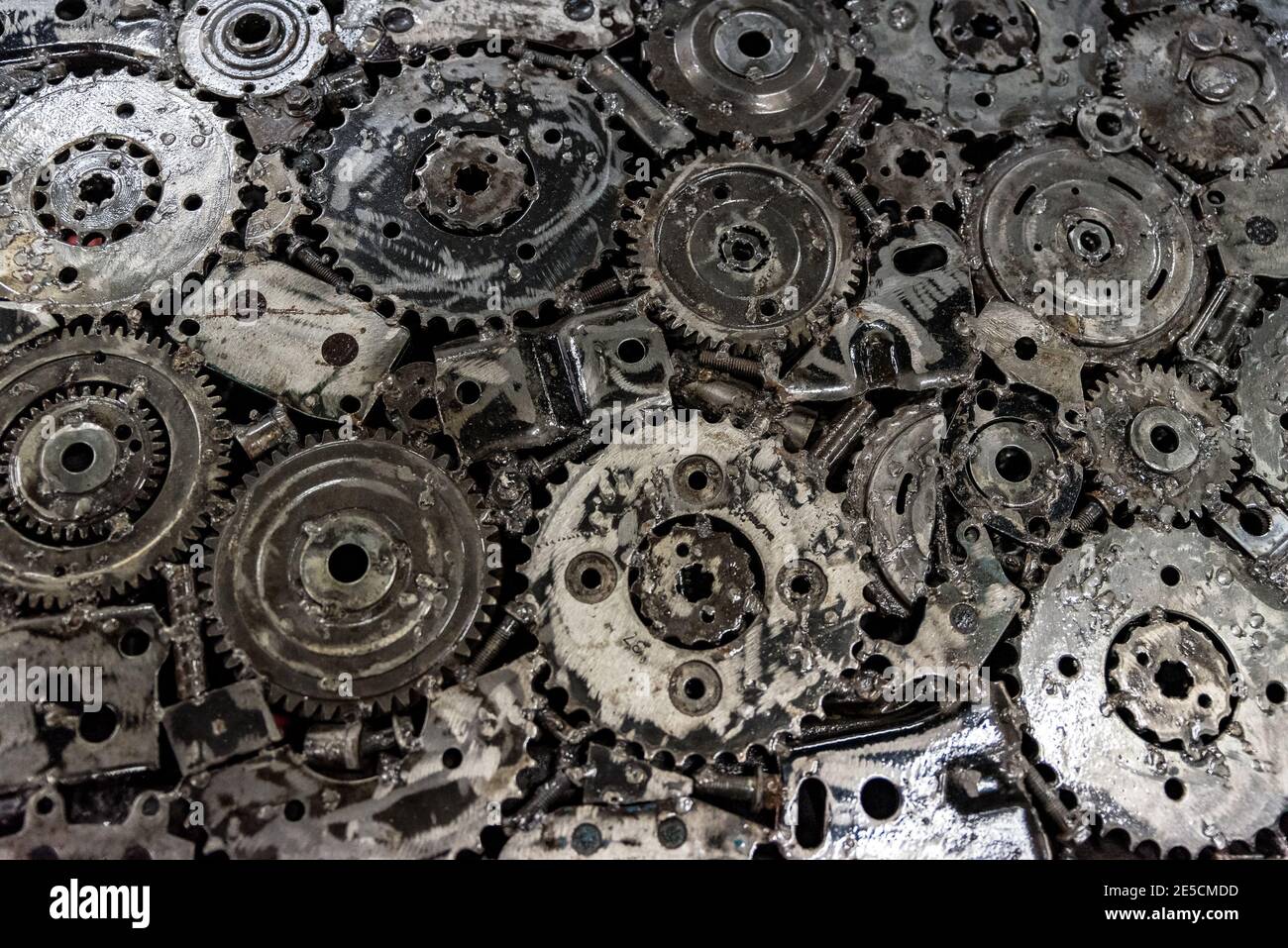 Industrial background with metal elements. Welded modes and elements of ...