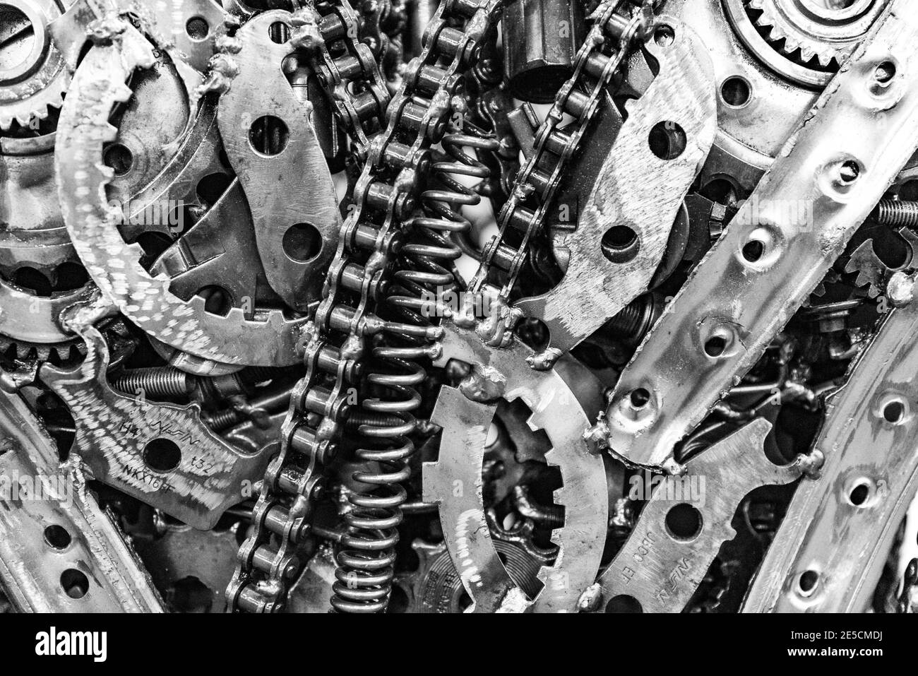 Industrial background with metal elements. Welded modes and elements of ...