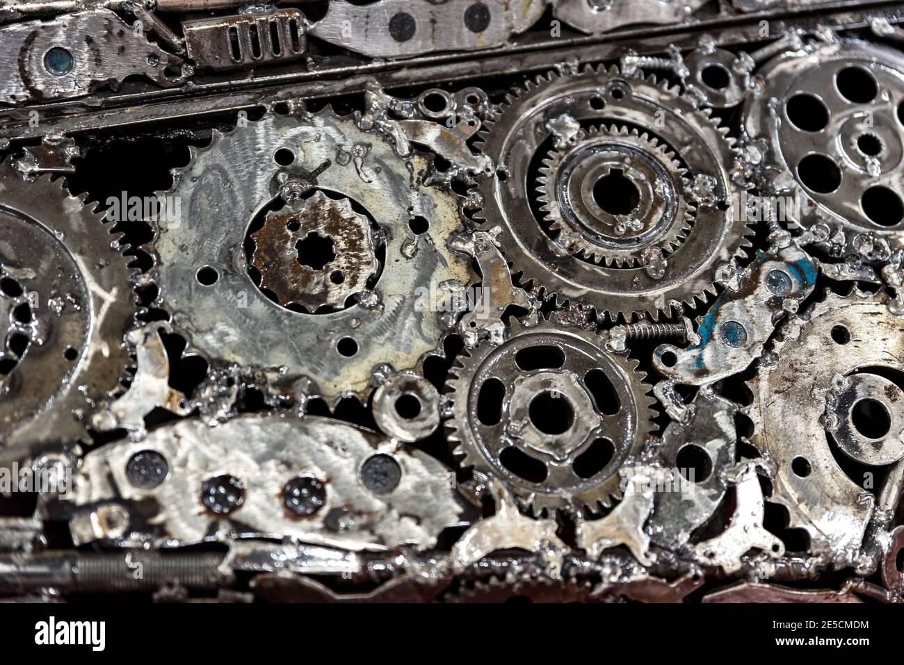 Industrial background with metal elements. Welded modes and elements of ...