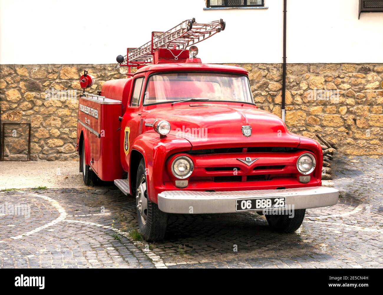 Historical Ford Fire Brigade Truck Stock Photo - Alamy