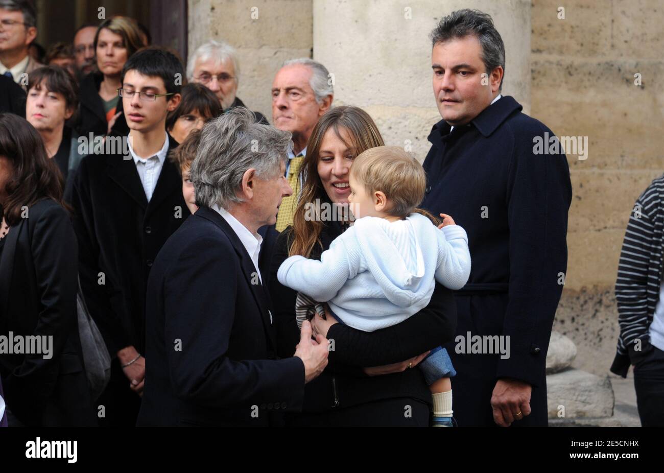 Roman Polanski and sister in law Mathilde Seigner attend the funeral of ...