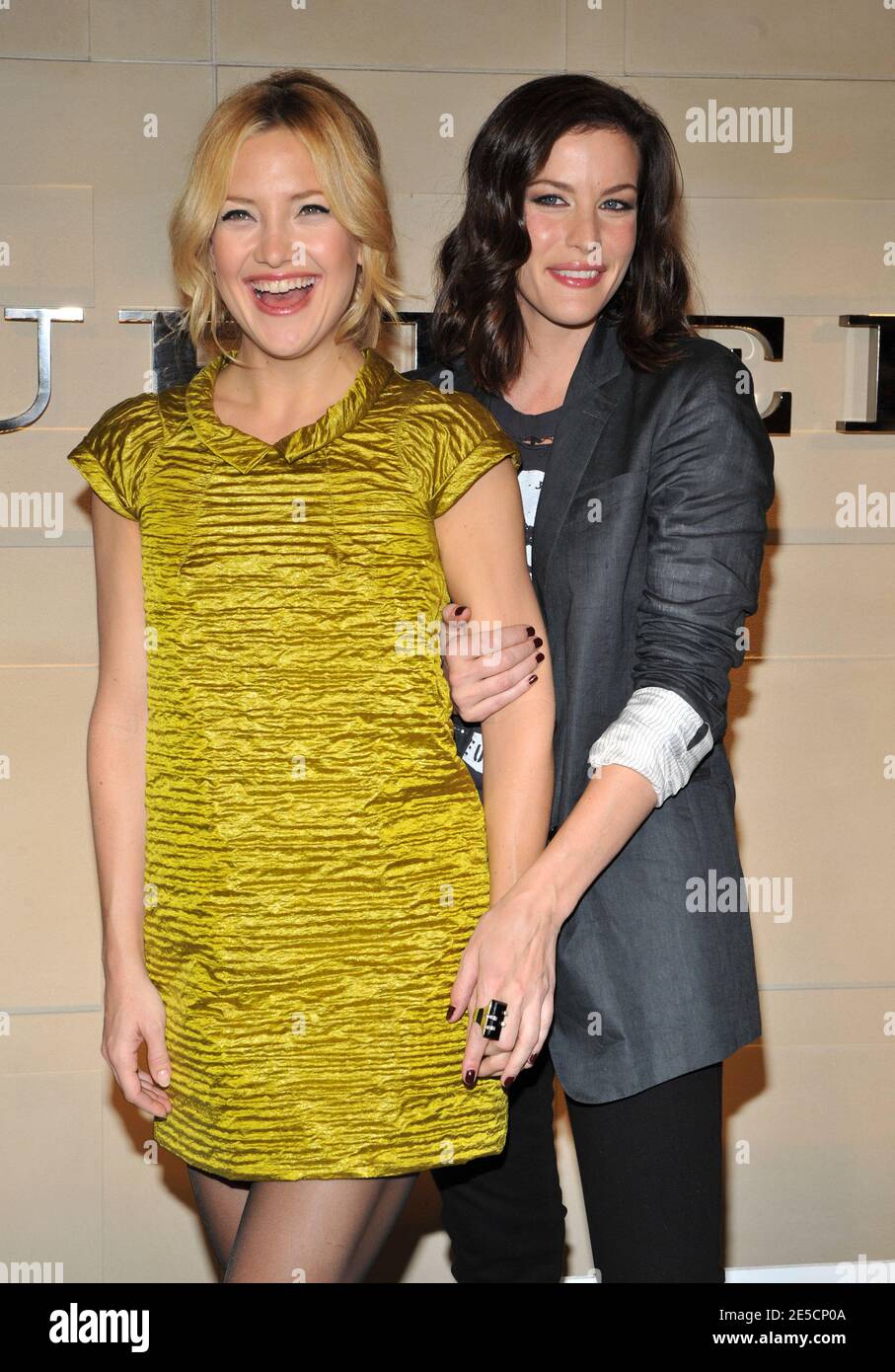 Kate Hudson and Liv Tyler arriving at the re-opening of the Burberry of ...