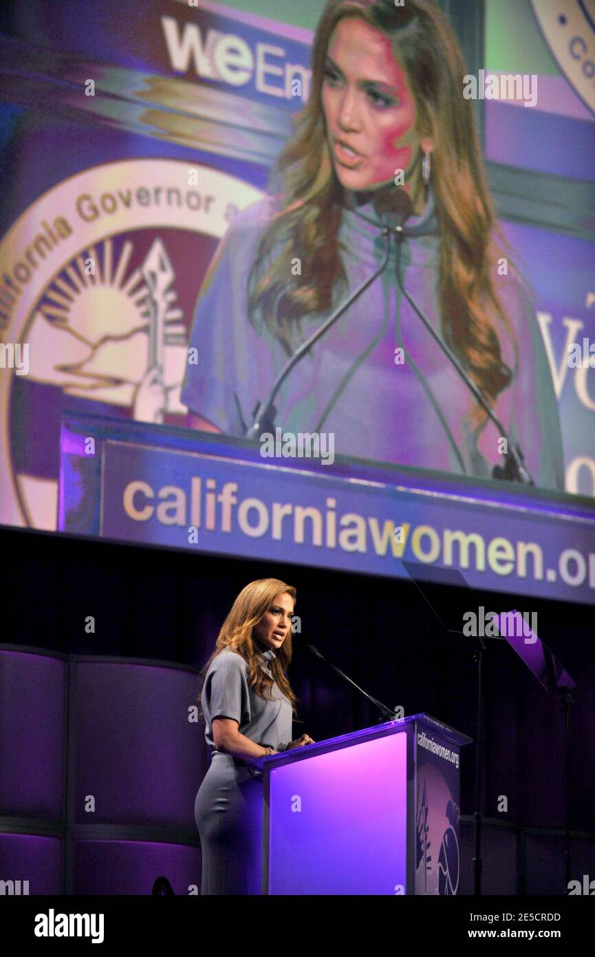 US actress and singer Jennifer Lopez attends The Women's Conference ...