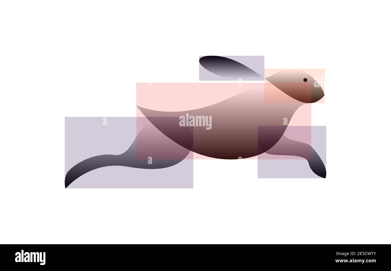Vector rabbit in gradient style. Digital art Stock Vector Image & Art ...
