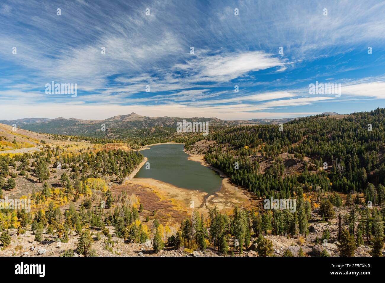 Aerial view of the Red Lake in Lake Tahoe area at Nevada, USA Stock ...
